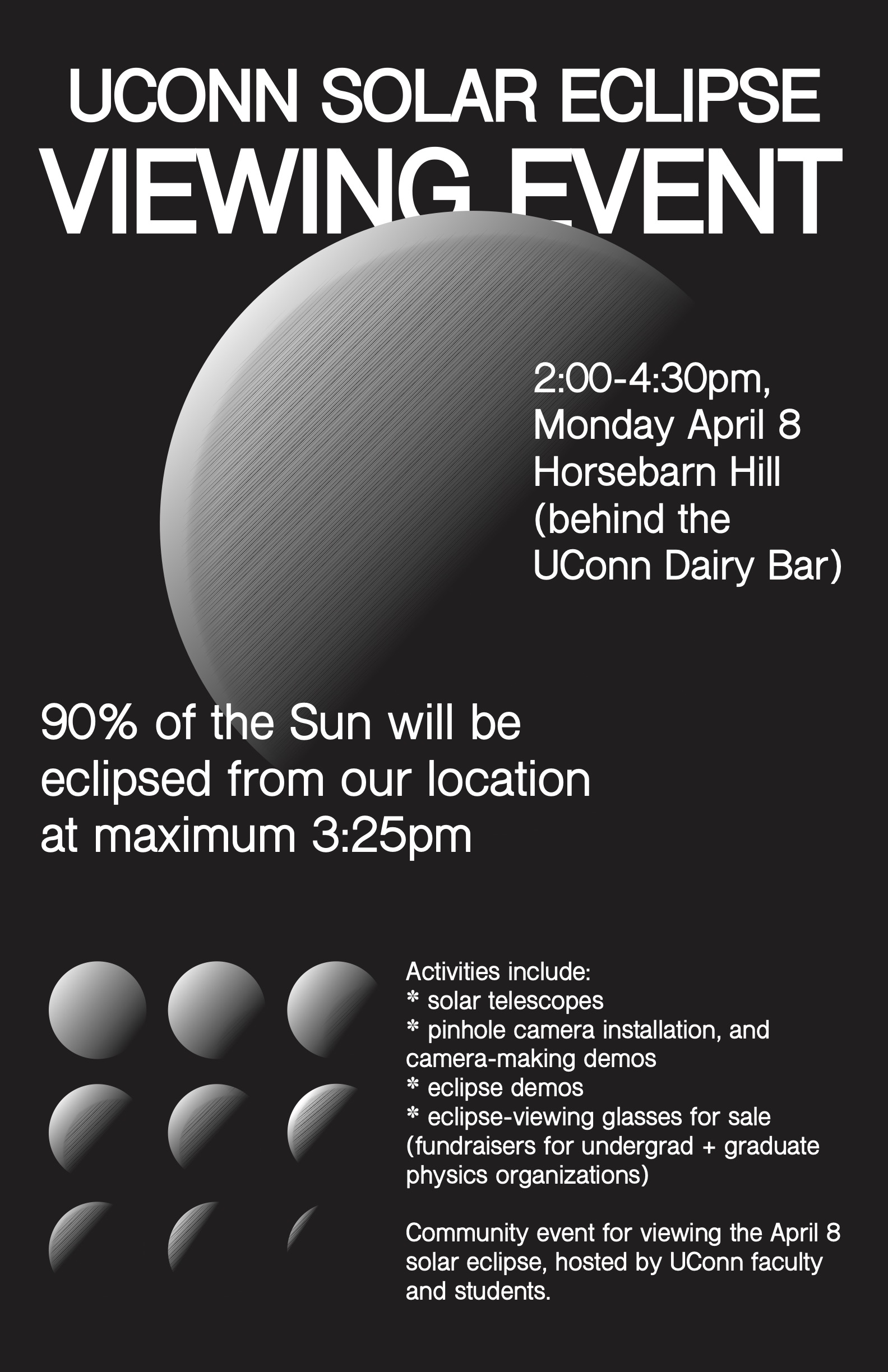 Solar Eclipse Viewing Event: 2-4:30pm Mon Apr 8 on Horsebarn Hill ...